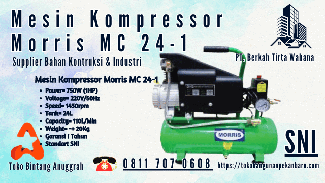 Jual Mesin Kompresor Morris MC 24-1 Pekanbaru – September 2025